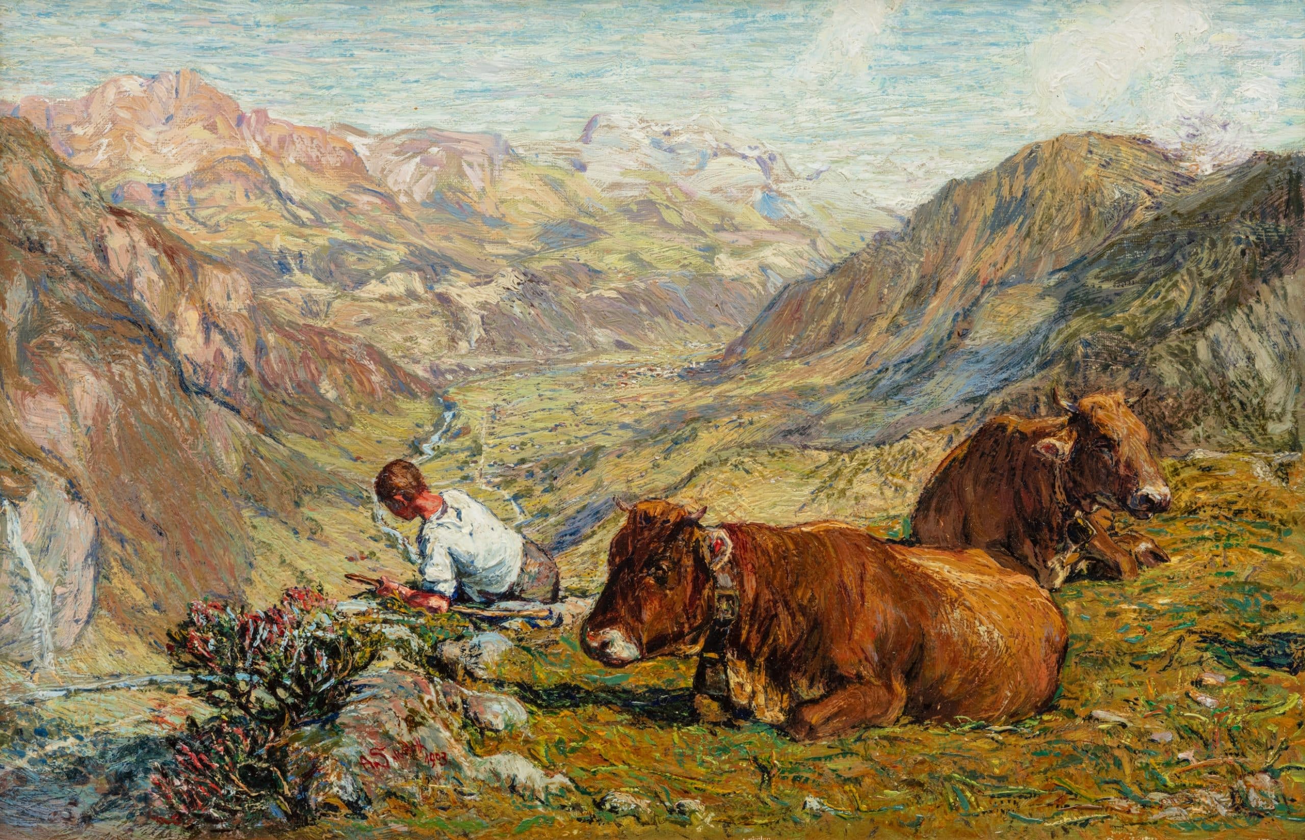 Vue de l'alpage de Baumgarten vers Lintthal - Galantica Collection